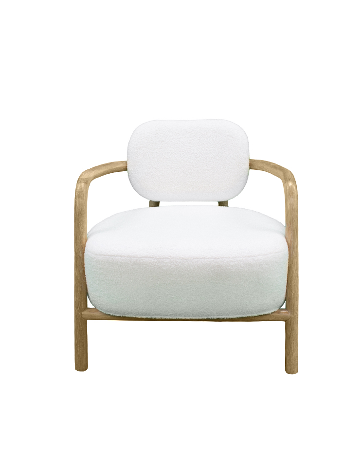 Rounded Frame Fabric Hardwood Lounge Chair - The Sofa Furniture