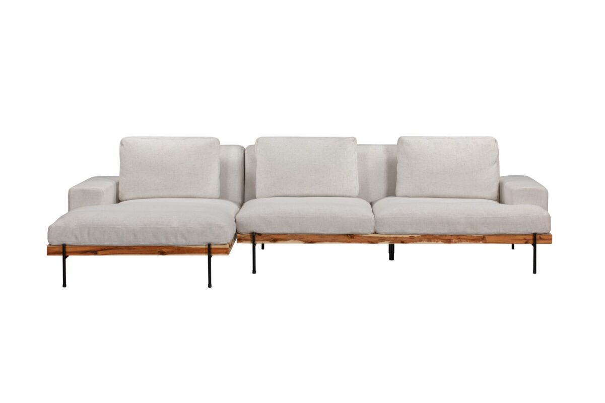 Linear Frame Sectional Sofa with Solid Wood Base | TSM004 - The Sofa ...